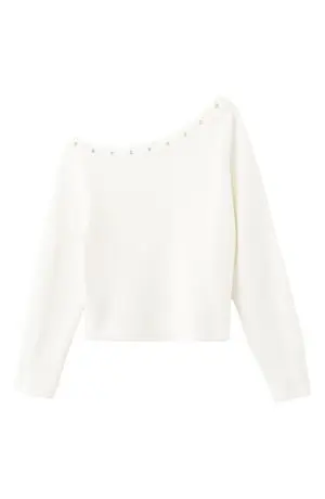 Mango Grommet One-shoulder Top - Off White