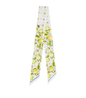 Harrods Silk High Summer Twilly Scarf - Yellow
