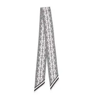Harrods Silk Lace Twilly Scarf - White