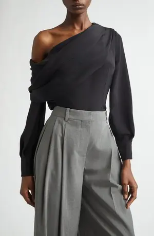 EMILIA WICKSTEAD Alida One-shoulder Silk Crêpe De Chine Top