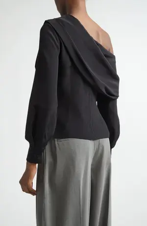EMILIA WICKSTEAD Alida One-shoulder Silk Crêpe De Chine Top
