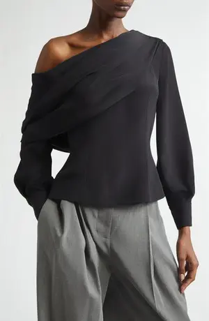 EMILIA WICKSTEAD Alida One-shoulder Silk Crêpe De Chine Top