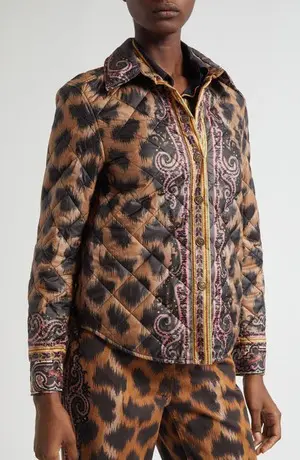 Etro Print Quilted Down Jacket