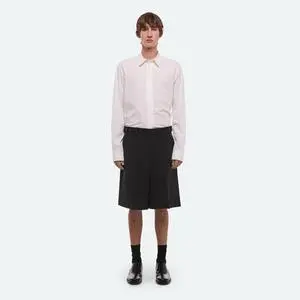Helmut Lang Wardrobe Wool Gabardine Flat-front Shorts