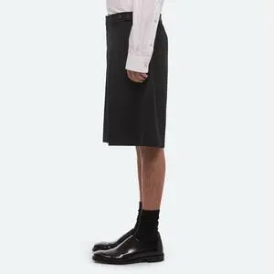 Helmut Lang Wardrobe Wool Gabardine Flat-front Shorts