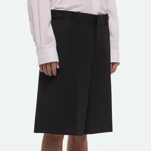Helmut Lang Wardrobe Wool Gabardine Flat-front Shorts