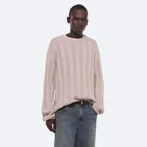 Helmut Lang Wide Ribbed Crewneck - Putty