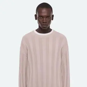 Helmut Lang Wide Ribbed Crewneck - Putty