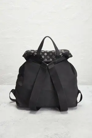 Prada Grommet Embellished Tessuto Backpack