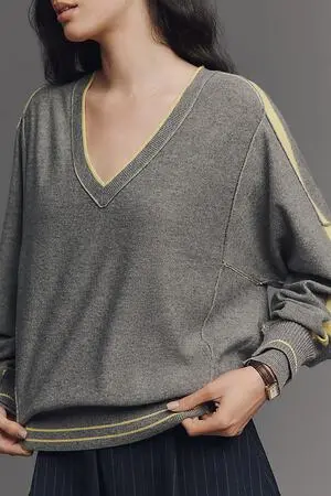 PILCRO Wool Blend Batwing Pullover - Grey