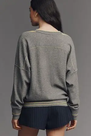 PILCRO Wool Blend Batwing Pullover - Grey