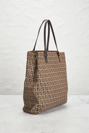 Fendi Zucchino Tote Bag - Brown
