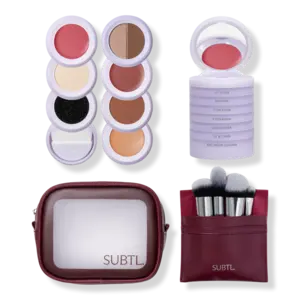SUBTL. BEAUTY 7-in-1 Full Face Makeup Stack With Brush Set And Travel Bag - 015c