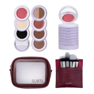 SUBTL. BEAUTY 7-in-1 Full Face Makeup Stack With Brush Set And Travel Bag - 021n