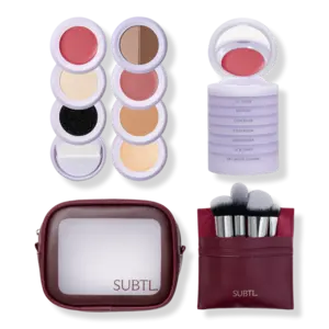SUBTL. BEAUTY 7-in-1 Full Face Makeup Stack With Brush Set And Travel Bag - 005c