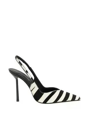 LE SILLA Zebra-pattern Stiletto Slingback Pumps