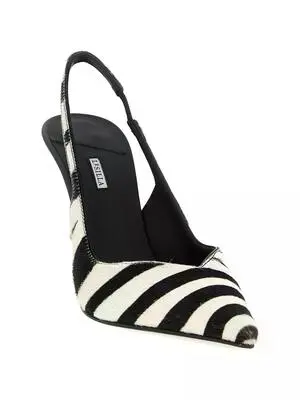 LE SILLA Zebra-pattern Stiletto Slingback Pumps