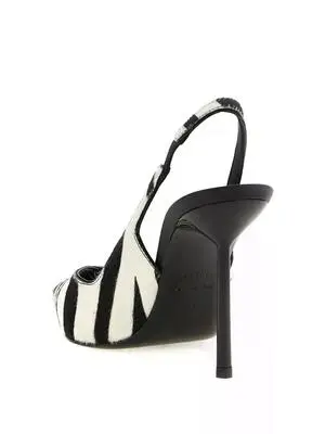LE SILLA Zebra-pattern Stiletto Slingback Pumps
