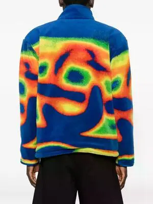 Casablanca Abstract Fleece Zip Sweatshirt - Blue