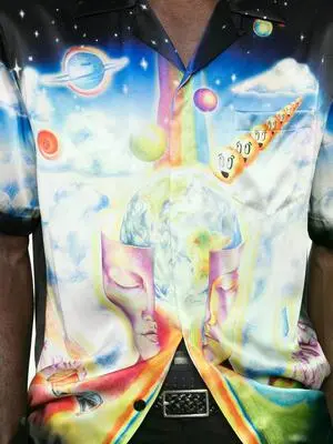 Casablanca Galaxy-pint Short-sleeve Shirt - Black