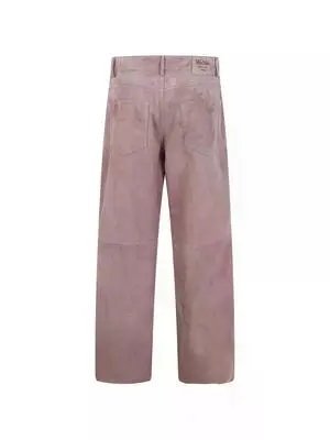 Max Mara Pocketed Straight Leather Trousers - Brown