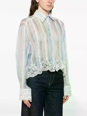 Ermanno Scervino Lace Striped Blouse