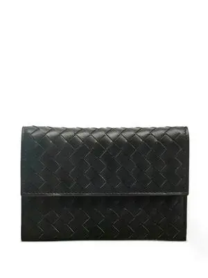 Bottega Veneta Intrecciato Trifold Wallet - Black