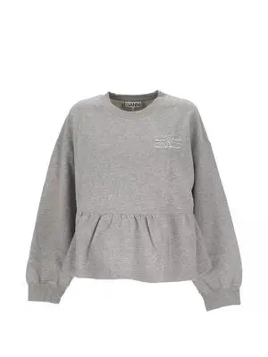 GANNI Crew-neck Ruffled Sweatshirt