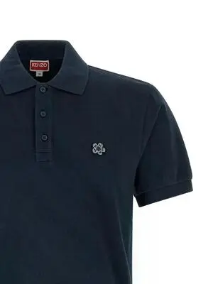 Kenzo Flower-patch Polo Shirt - Blue