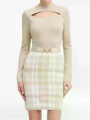Guess Cutout Check Mini Dress