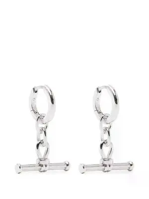 MISSOMA Ridge T-bar Drop Hoop Earrings - Silver