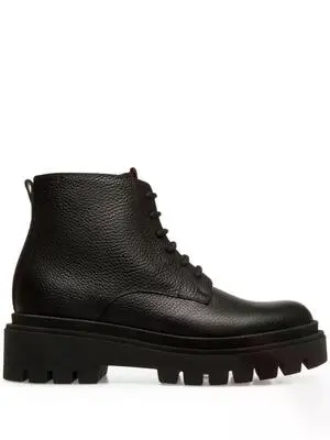 Bally Grained Leather Lace-up Boots