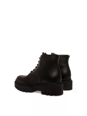 Bally Grained Leather Lace-up Boots