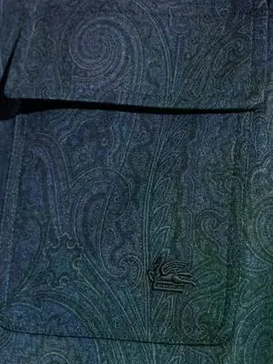 Etro Paisley Pattern Wool Jacket - Blue
