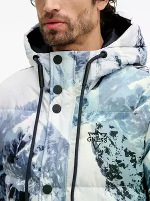 Guess Hooded Print Coat