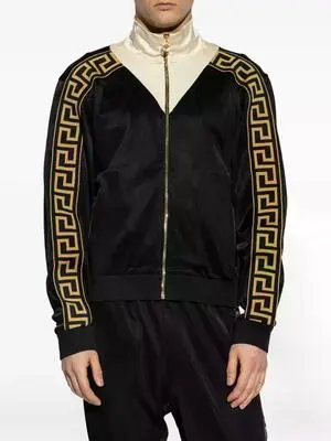 Versace Geometric Pattern Zip-up Sweatshirt