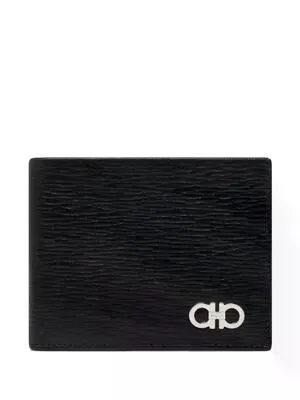 FERRAGAMO Gancini-logo Leather Wallet - Black