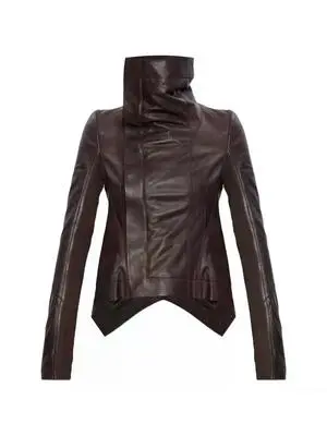 Rick Owens Naska Leather Jacket - Brown
