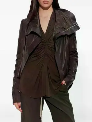 Rick Owens Naska Leather Jacket - Brown