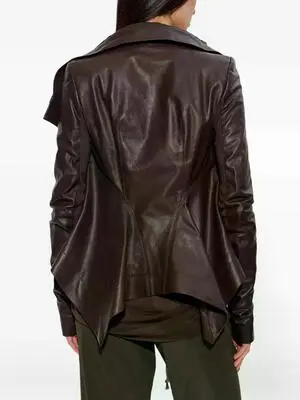 Rick Owens Naska Leather Jacket - Brown