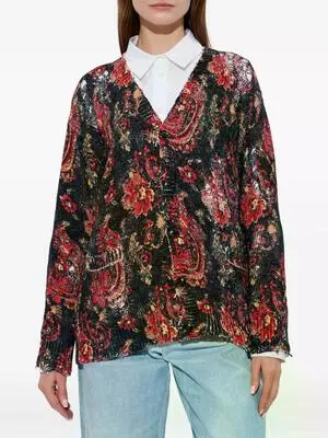 R13 Paisley-print Cardigan - Black