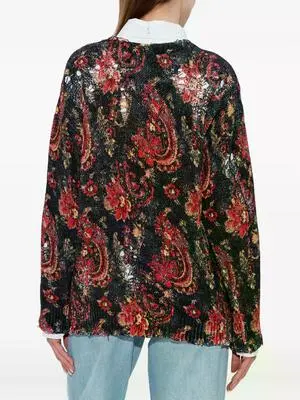 R13 Paisley-print Cardigan - Black