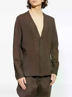 Rick Owens V-neck Long-sleeve Shirt
