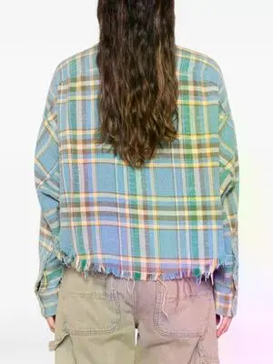 R13 Plaid Frayed Shirt - Blue