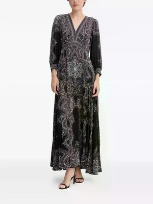 Hale Bob Belen V-neck Maxi Dress - Black
