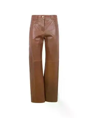 Max Mara Leather Straight Trousers