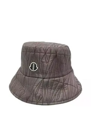 MONCLER + RICK OWENS Logo-patch Quilted Bucket Hat - Brown