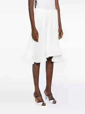 ROWEN ROSE Pleated Midi Skirt - White