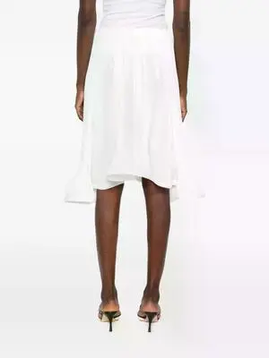 ROWEN ROSE Pleated Midi Skirt - White