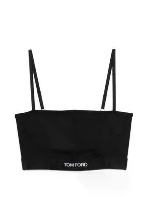 TOM FORD Logo-band Square-neck Bra - Black